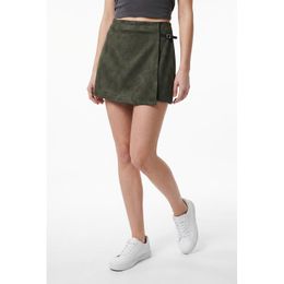Only Damen Only Hosenrock &raquo;ONLTAVIA HW FAUX SUEDE SKORT PNT&laquo; Materialmix, Wildlederimitat gr&uuml;n XS (34)