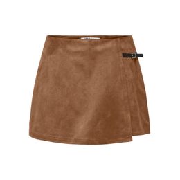 Only Damen Hosenrock "ONLTAVIA HW FAUX SUEDE SKORT PNT", braun, Gr. S, unifarben, Web, Obermaterial: 92% Polyester, 8% Elasthan, R&ouml;cke, Materialmix,