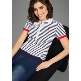 Kangaroos Damen Polokragenpullover, schwarz-wei&szlig;, Gr. 36, Feinstrick, Obermaterial: 50% Baumwolle, 50% Polyacryl, Pullover, aus Baumwoll-Mix,