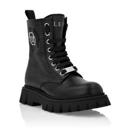 Philipp Plein M&auml;dchen Bootsschuh "Hexagon", Gr. 33, schwarz, Schuhe
