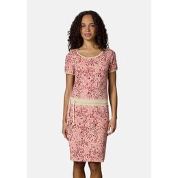 Ragwear Damen Minikleid "Baomi Zoo YOUMODO", rosa, Gr. M, Material: 100% Baumwolle, Kleider, Gemustertes Damen Sommerkleid