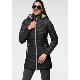 Kangaroos Damen Steppjacke, schwarz, Gr. 40, kontrastfarbene Details, unifarben, Web, Obermaterial: 100% Polyamid. Futter: 100% Polyamid. Wattierung: