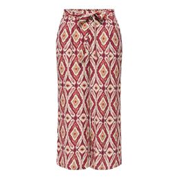 Only Damen Culotte "ONLMIKASI CULOTTE BELT PANTS WVN", bunt, Gr. S, bedruckt, Web, Obermaterial: 80% Viskose, 20% Nylon, Hosen, Viskosemischung,