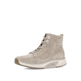 ROLLINGSOFT Damen Schn&uuml;rboots, Gr. 43, beige, Veloursleder, unifarben, Schuhe, Keilabsatz, High Top-Sneaker mit gepolstertem Schaftrand
