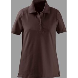 CR&Eacute;ATION L Damen Poloshirt mit Seitenschlitzen braun Gr&ouml;&szlig;e 42