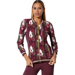 feel good Damen Jacke burgund-ecru-bedruckt Gr&ouml;&szlig;e 52/54