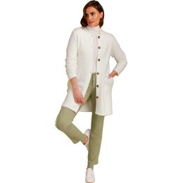 CREATION L PREMIUM Damen Longstrickjacke aus Flauschgarn ecru Gr&ouml;&szlig;e 40