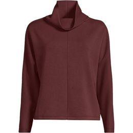 LANDS' END Samtweiches Sweatshirt f&uuml;r Damen in Petite-Gr&ouml;&szlig;e, Damen, size: petite, Braun, Polyester/Polyester-Mischung/Baumwolle Modal, by Lands' End
