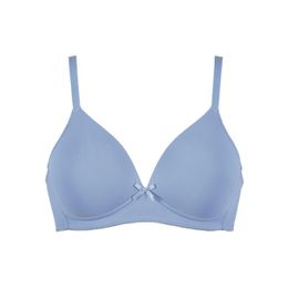 Naturana Damen B&uuml;gelloser BH "Soft Cup", Gr. 95, blau, Obermaterial: 89% Polyamid, 11% Elasthan, BHs, mit Schale, ohne B&uuml;gel, weich, bequem
