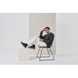 Rieker Herren Sneaker, Gr. 42schwarz, Lederimitat, Schuhe, Freizeitschuh, Halbschuh, Schn&uuml;rschuh mit Kontrastbesatz
