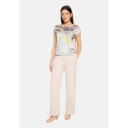Betty Barclay Damen Kurzarmshirt "Damen mit Aufdruck"beige, grau, Gr. 42, Jersey, Obermaterial: 67% Viskose, 15% Polyester, 15% Polyester, 3%