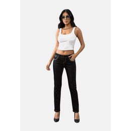 Cipo & Baxx CIPO & BAXX Damen Slim-fit-Jeans "Cipo & Baxx Jeans", schwarz, Gr. 27, uni, Obermaterial: 86% Baumwolle CO. 10% Elasthan EL. 4% Polyester PES.,