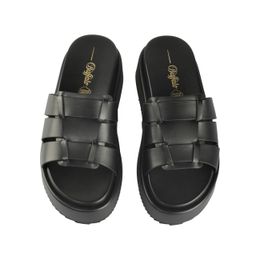 Buffalo Damen Sandale "Buffalo NOA MULE MS", Gr. 41, schwarz, Kunstfaser, unifarben, Schuhe