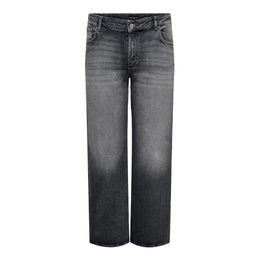 Only CARMAKOMA Damen High-waist-Jeans "CARJUICY HW WIDE REA957 DNM NOOS", grau, Gr. 48, unifarben, Denim/Jeans, Obermaterial: 99% Baumwolle, 1%