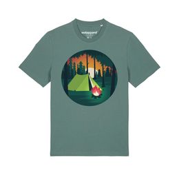 Watapparel T-Shirt ' Zelten ' Herren Gr&ouml;&szlig;e XS gr&uuml;n / mischfarben