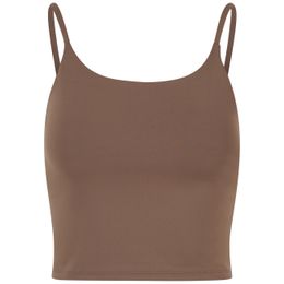 Urban Classics Damen Sport-BH "Urban Classics Ladies Sports Top adjustable", braun, Gr. L, 80% Nylon, 20% Elasthan, Shirts