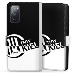 DeinDesign Galaxy S20 FE 5G Handy Klapph&uuml;lle Handyh&uuml;lle aus Kunst Leder wei&szlig; Flip Case Merchandise Thw Kiel Handball Sideflip mit Lasche