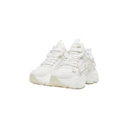 Buffalo Damen Sneaker "Buffalo BINARY ROSE", Gr. 40, wei&szlig;, Polyurethan, unifarben, Schuhe