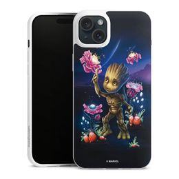 DeinDesign iPhone 15 Plus Handy Silikon H&uuml;lle Case wei&szlig; Handyh&uuml;lle Baby Groot Marvel Guardians Of The Galaxy Silikon Case