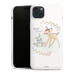 DeinDesign iPhone 15 Plus Handy Silikon H&uuml;lle Case wei&szlig; Handyh&uuml;lle Bambi Disney Official Licensed Product Silikon Case