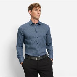 OLYMP Herren Langarmhemd "Level Five"marine, Gr. 38, Web, Obermaterial: 97% Baumwolle, 3% Elastolefin, Hemden, Businesshemd, boby fit, Kentkragen,