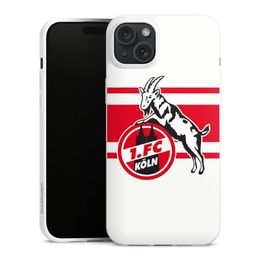 DeinDesign iPhone 15 Plus Handy Silikon H&uuml;lle Case wei&szlig; Handyh&uuml;lle Effzeh 1. Fc K&ouml;ln Official Licensed Product Silikon Case
