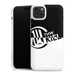 DeinDesign iPhone 15 Plus Handy Silikon H&uuml;lle Case wei&szlig; Handyh&uuml;lle Merchandise Thw Kiel Handball Silikon Case