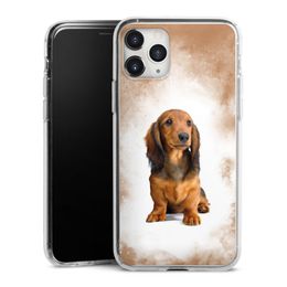 DeinDesign iPhone 11 Pro Max Handy Silikon H&uuml;lle Case transparent Handyh&uuml;lle Pet Dachshund Dog Silikon Case