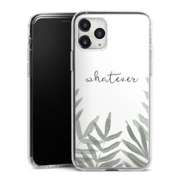 DeinDesign iPhone 11 Pro Max Handy Silikon H&uuml;lle Case transparent Handyh&uuml;lle Water Colour Jungle Palm Tree Silikon Case