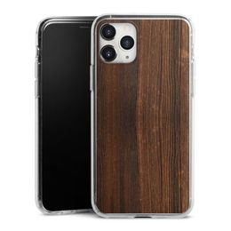 DeinDesign iPhone 11 Pro Max Handy Silikon H&uuml;lle Case transparent Handyh&uuml;lle Wood Nut Tree Wooden Look Silikon Case