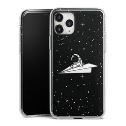 DeinDesign iPhone 11 Pro Max Handy Silikon H&uuml;lle Case transparent Handyh&uuml;lle Astronaut Comic Paper Silikon Case
