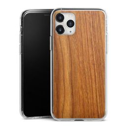 DeinDesign iPhone 11 Pro Max Handy Silikon H&uuml;lle Case transparent Handyh&uuml;lle Larch Wood Wooden Look Silikon Case
