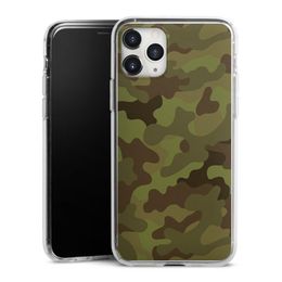 DeinDesign iPhone 11 Pro Max Handy Silikon H&uuml;lle Case transparent Handyh&uuml;lle Camouflage Tarnmuster Army Silikon Case