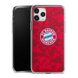 DeinDesign iPhone 11 Pro Max Handy Silikon H&uuml;lle Case transparent Handyh&uuml;lle Camouflage Fcb Fc Bayern M&uuml;nchen Silikon Case
