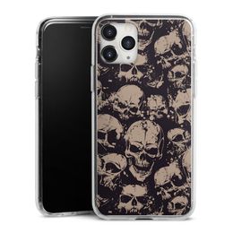 DeinDesign iPhone 11 Pro Max Handy Silikon H&uuml;lle Case transparent Handyh&uuml;lle Totenkopf Halloween Gothic Silikon Case