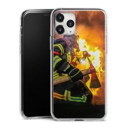 DeinDesign iPhone 11 Pro Max Handy Silikon H&uuml;lle Case transparent Handyh&uuml;lle Life Saver Fire Fighters Fire Silikon Case