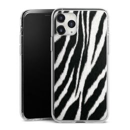 DeinDesign iPhone 11 Pro Max Handy Silikon H&uuml;lle Case transparent Handyh&uuml;lle Fur Muster Zebra Silikon Case