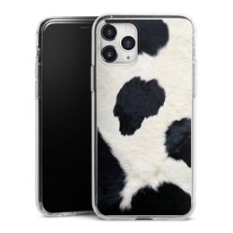 DeinDesign iPhone 11 Pro Max Handy Silikon H&uuml;lle Case transparent Handyh&uuml;lle Animal Look Animal Print Cow Skin Silikon Case