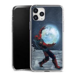 DeinDesign iPhone 11 Pro Max Handy Silikon H&uuml;lle Case transparent Handyh&uuml;lle Moon Marvel Deadpool Silikon Case