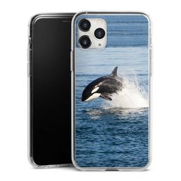 DeinDesign iPhone 11 Pro Max Handy Silikon H&uuml;lle Case transparent Handyh&uuml;lle Orca Ocean Wale Silikon Case