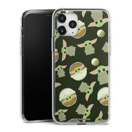 DeinDesign iPhone 11 Pro Max Handy Silikon H&uuml;lle Case transparent Handyh&uuml;lle Official Licensed Product Star Wars Muster Baby Yoda Silikon Case
