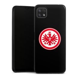 DeinDesign Galaxy A22 5G Handy Slim Case extra d&uuml;nn Silikon Handyh&uuml;lle schwarz H&uuml;lle Sge Eintracht Frankfurt Eagle Silikon Slim Case