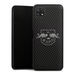DeinDesign Galaxy A22 5G Handy Slim Case extra d&uuml;nn Silikon Handyh&uuml;lle schwarz H&uuml;lle Rb Leipzig Carbon Metallic Look Silikon Slim Case