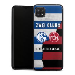 DeinDesign Galaxy A22 5G Handy Slim Case extra d&uuml;nn Silikon Handyh&uuml;lle schwarz H&uuml;lle Friendship 1. Fc N&uuml;rnberg Fc Schalke 04 Silikon Slim Case