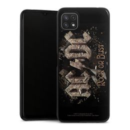 DeinDesign Galaxy A22 5G Handy Slim Case extra d&uuml;nn Silikon Handyh&uuml;lle schwarz H&uuml;lle Official Licensed Product Rock Or Bust Acdc Silikon Slim Case