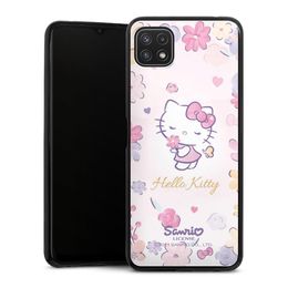 DeinDesign Galaxy A22 5G Handy Slim Case extra d&uuml;nn Silikon Handyh&uuml;lle schwarz H&uuml;lle Water Colour Hello Kitty Merchandise Silikon Slim Case