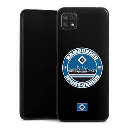 DeinDesign Galaxy A22 5G Handy Slim Case extra d&uuml;nn Silikon Handyh&uuml;lle schwarz H&uuml;lle Hsv Logo Hamburger Sv Silikon Slim Case
