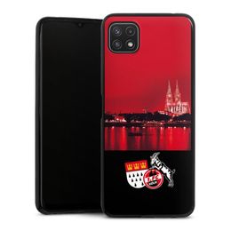 DeinDesign Galaxy A22 5G Handy Slim Case extra d&uuml;nn Silikon Handyh&uuml;lle schwarz H&uuml;lle 1. Fc K&ouml;ln Skyline Official Licensed Product Silikon Slim Case
