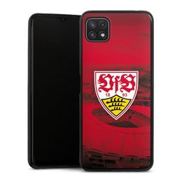 DeinDesign Galaxy A22 5G Handy Slim Case extra d&uuml;nn Silikon Handyh&uuml;lle schwarz H&uuml;lle Vfb Stuttgart Official Licensed Product Stadium Silikon Slim Case