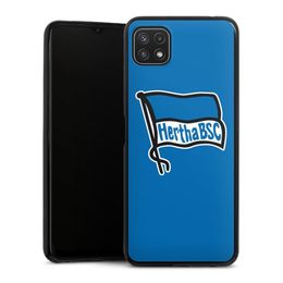 DeinDesign Galaxy A22 5G Handy Slim Case extra d&uuml;nn Silikon Handyh&uuml;lle schwarz H&uuml;lle Hertha Bsc Official Licensed Product Flag Silikon Slim Case